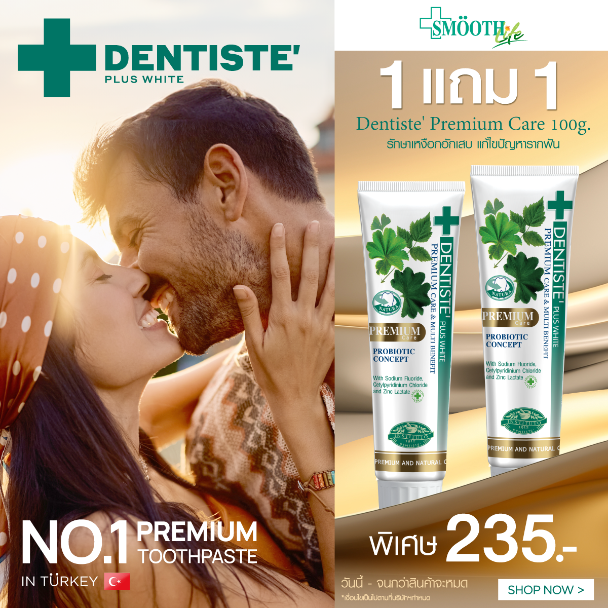 [1 แถม 1] DENTISTE' PREMIUM CARE 100 GM. (No.1 in Türkiye and Made in ...